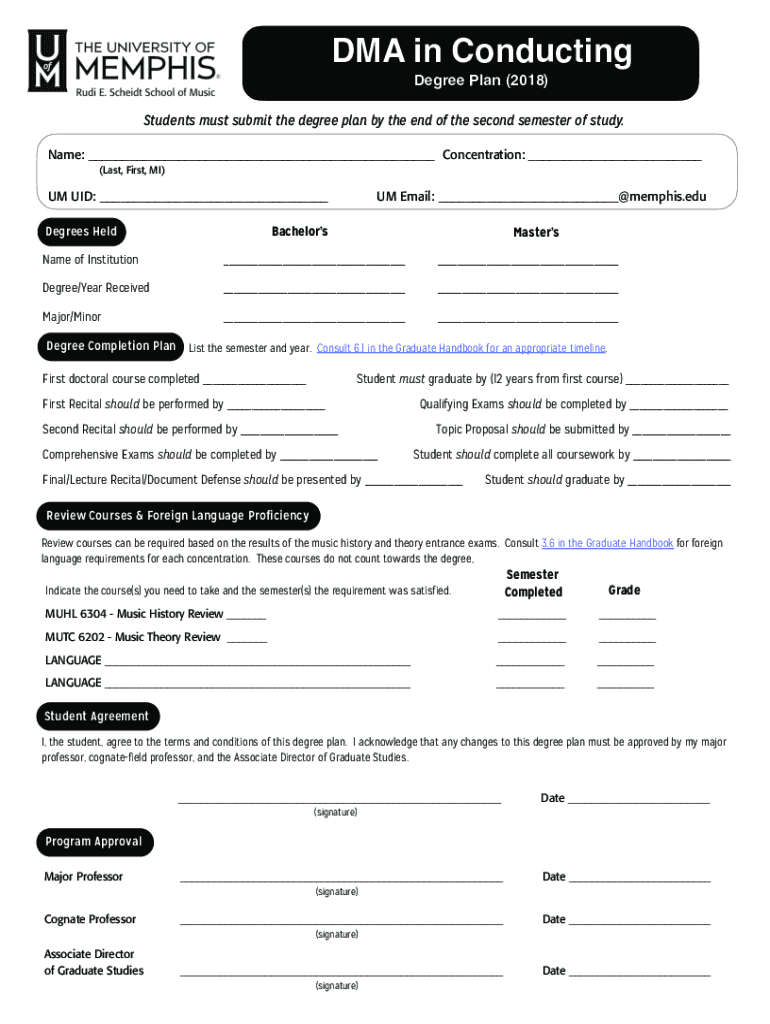 Fillable Online Advising Form - DMA in Conducting - page 1 Fax Email ...