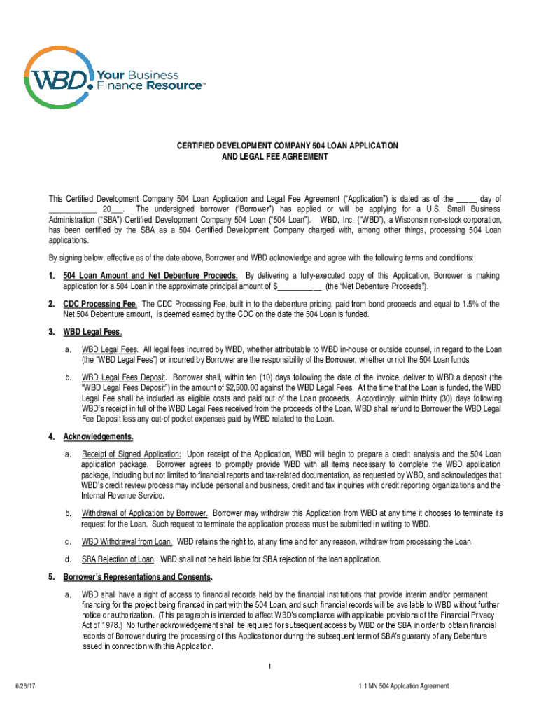 Fillable Online SBA 504 Loan Program: Rates, Requirements, and How to ...