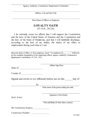 Fillable Online Loyalty Oath (2) Fax Email Print - pdfFiller