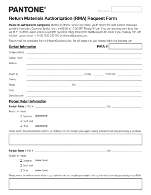 Fillable Online Return Materials Authorization (RMA) Request Form ...