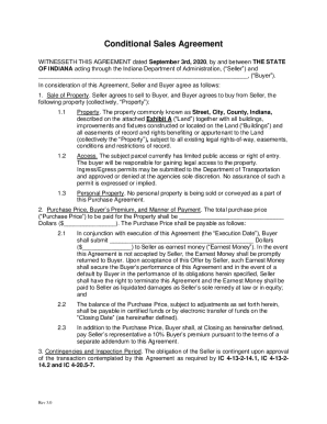 Fillable Online Conditional Sales Agreement Sample ContractsLaw Insider ...