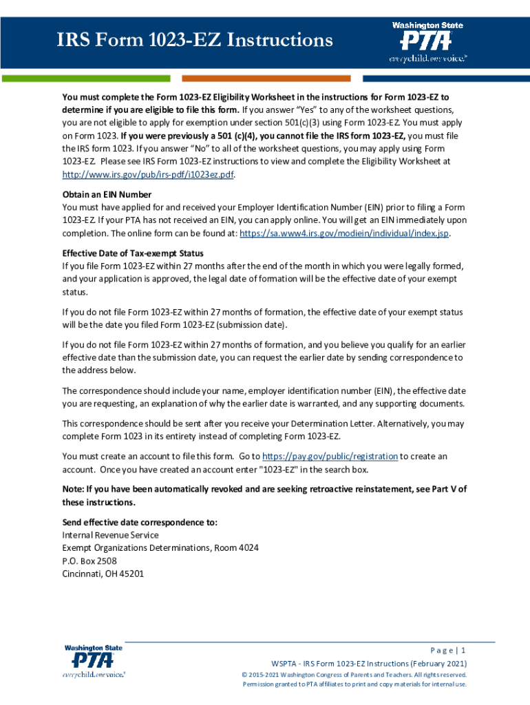 Fillable Online www.wastatepta.orgwp-contentuploadsWSPTA IRS Form 1023 ...