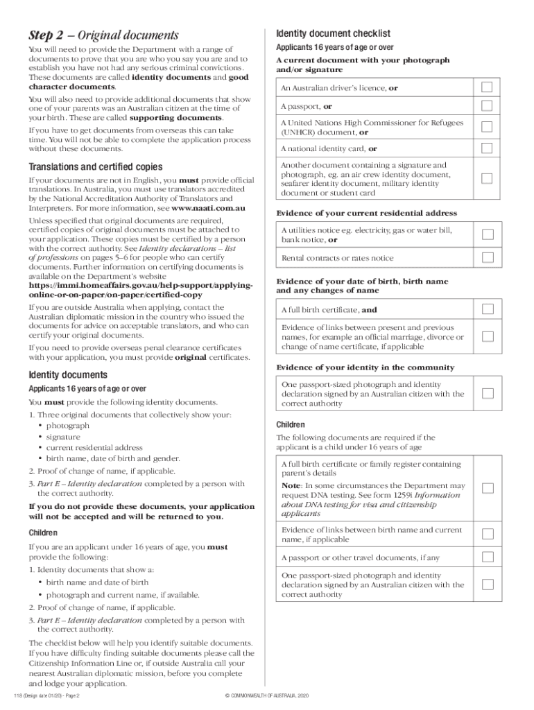 Fillable Online Get the free 118 - Application for Australian ...
