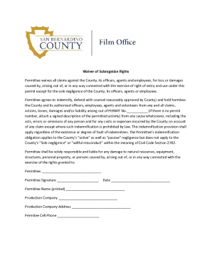 Fillable Online No Waiver of Subrogation Rights Sample ClausesLaw ...