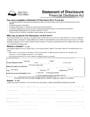 Fillable Online Financial Disclosure Act - Statement of Disclosure Form ...