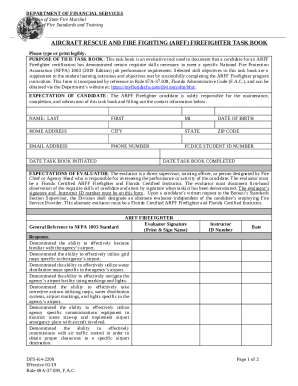 AIRCRAFT RESCUE AND FIRE FIGHTING (ARFF) FIREFIGHTER TASK BOOK Doc ...