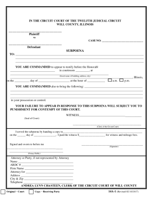 Fillable Online SUBPOENA Fax Email Print - pdfFiller