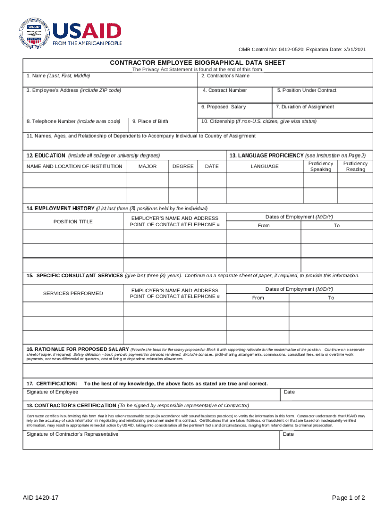 Online Employee biographical data sheet. Employee ... Doc Template ...