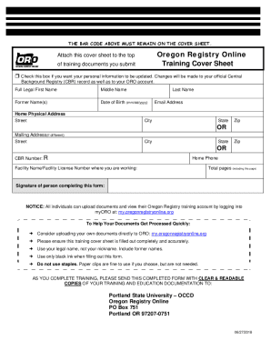 Fillable Online Oro Cover Sheet - Fill and Sign Printable Template ...