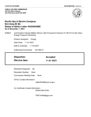 Fillable Online www.pge.com tariffs assetsPUBLIC UTILITIES COMMISSION OF THE STATE OF ... - pge ...
