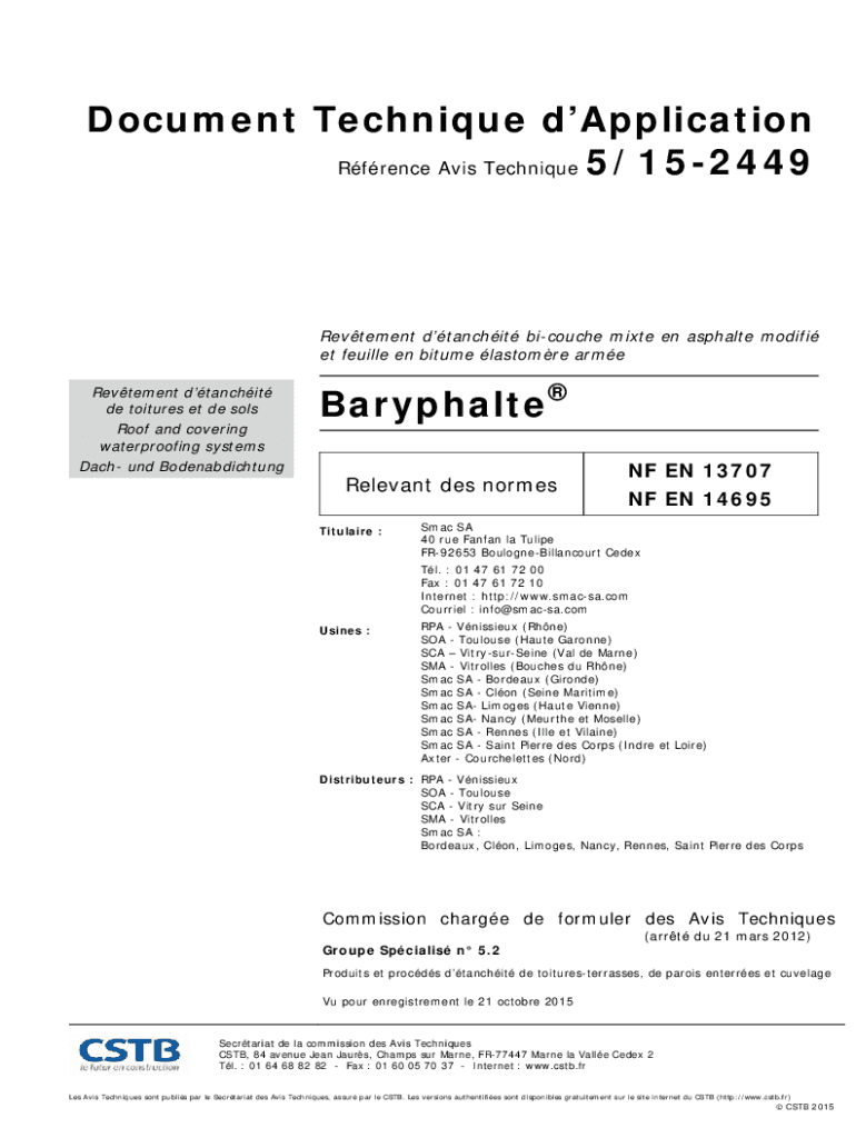 Remplissable En Ligne Document Technique d'Application Paracier FM Fax ...