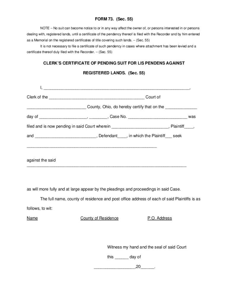 Fillable Online gateway.courtclerk.orgformsFORM73certificateofFORM 73 ...