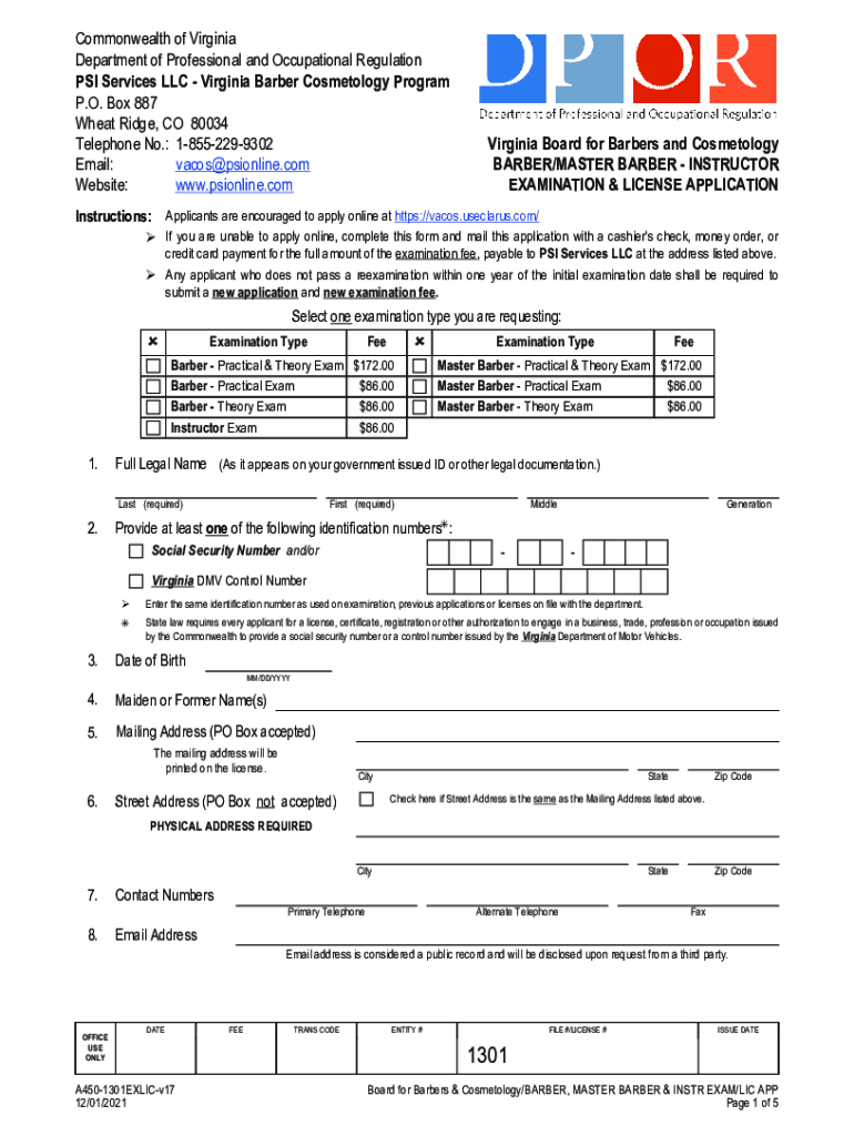 Fillable Online dpor.virginia.gov sites defaultA450-12TDIS - TATTOO ...