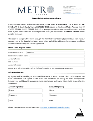 Fillable Online broker.metrofin.com.au FileSystemHandlerDirect Debit ...