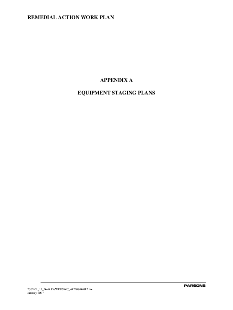 Fillable Online REMEDIAL ACTION WORK PLAN APPENDIX A EQUIPMENT ... Fax ...