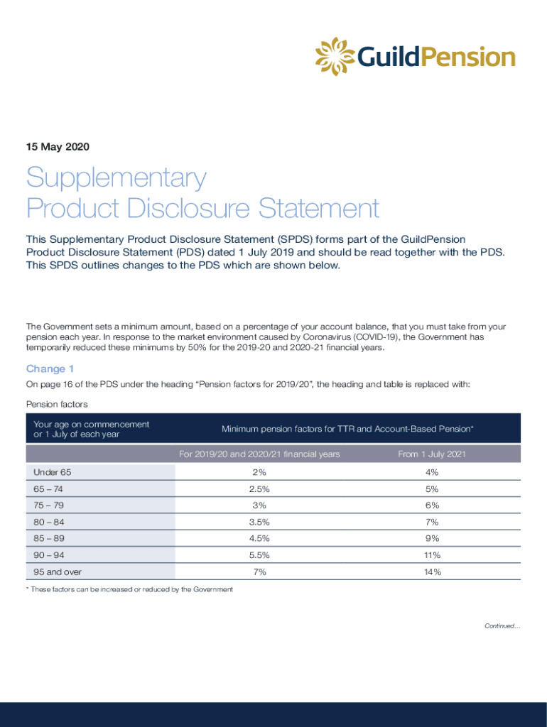 Fillable Online SUPPLEMENTARY PRODUCT DISCLOSURE STATEMENT Fax Email ...