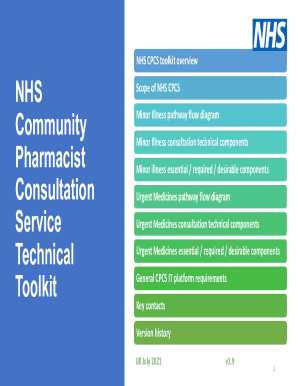 Fillable Online NHS Community Pharmacist Consultation Service Technical ...