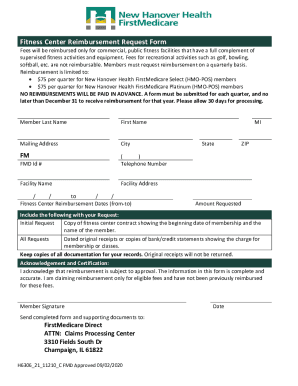 Fillable Online Fitness Reimbursement Request Form - FMR Benefits Pages ...
