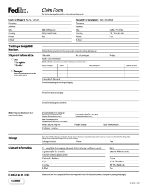 Fillable Online www-vip0.dmz.fedex.comcontentdamFedEx Express Claim ...