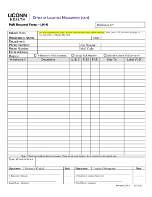 Fillable Online PAR Request Form - Office of Logistics Management (OLM ...