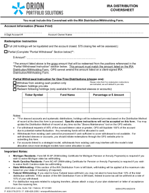 Fillable Online IRA Distribution Request Form-TDA 0122 Fax Email Print ...