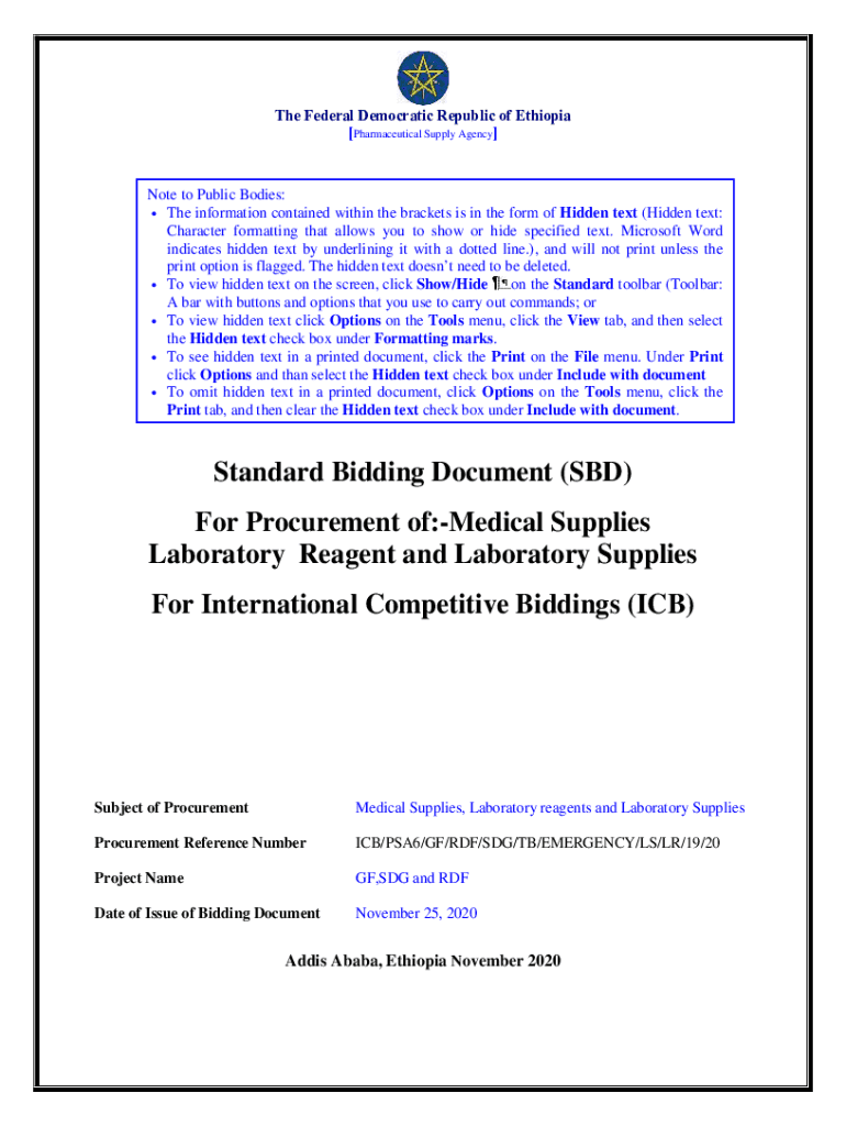 Fillable Online epsa.gov.etwp-contentuploadsStandard Bidding Document ...