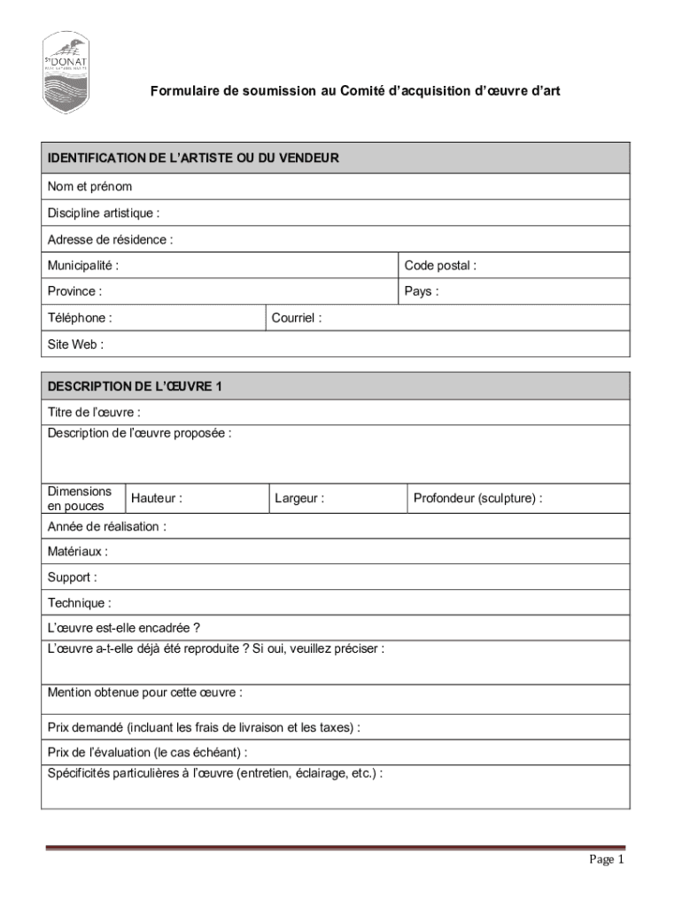 Fillable Online Fillable Online Formulaire de demande pour une ...