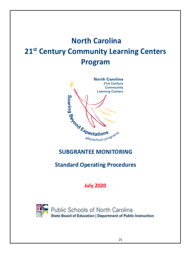 Fillable Online 21st CCLC Final Standard Operating Procedures SOP ...