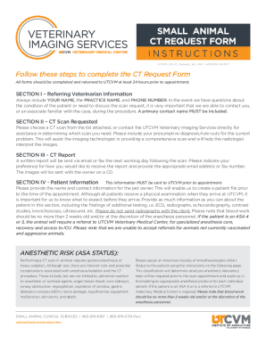 Fillable Online vetmed tennessee SMALL ANIMAL CT REQUEST FORM ...