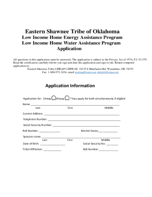 Fillable Online LOW INCOME HOME ENERGY ASSISTANCE PROGRAM (LIHEAP)The ...