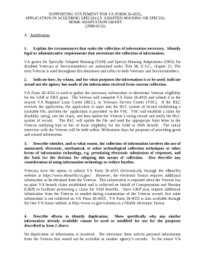 Fillable Online SUPPORTING STATEMENT FOR VA FORM 26-4555, Fax Email ...