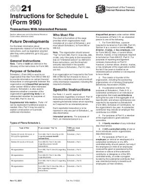 Fillable Online Get the free SCHEDULE L (Form 990 or 990EZ) Department ...