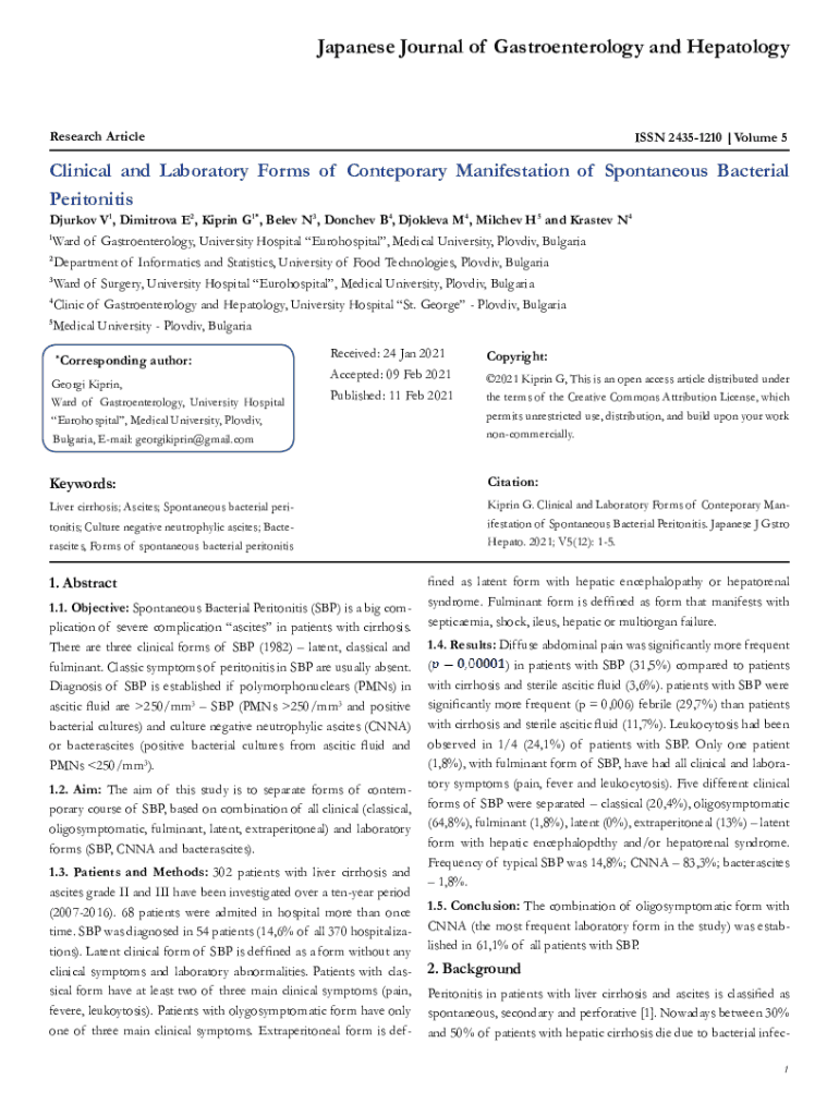 Fillable Online Clinical and Laboratory Forms of Conteporary Manifestation of Spontaneous ...