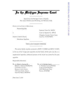 Fillable Online Michigan Supreme Court - Michigan Courts - One Court of ...