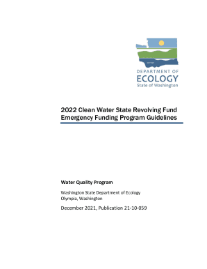 Fillable Online 2022 Clean Water State Revolving Fund Emergency Funding ...