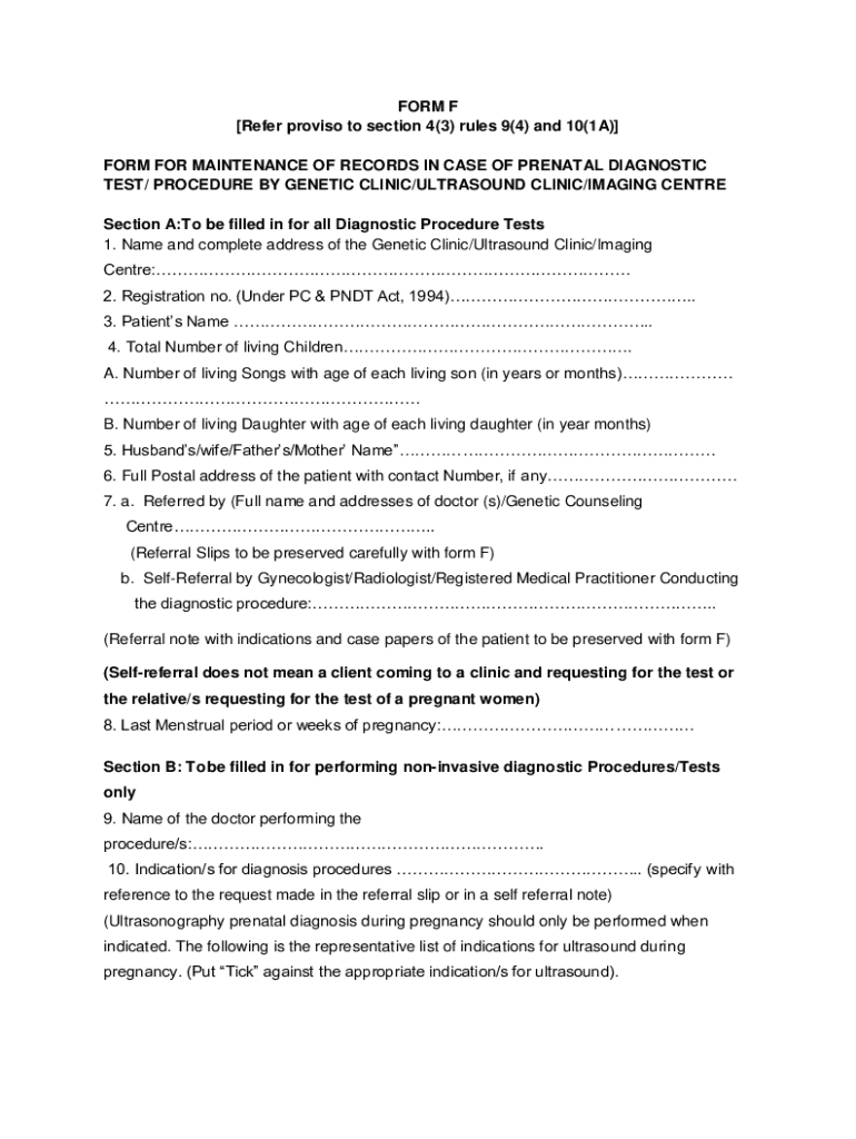 Fillable Online FORM F See Proviso to section 4(3), Rule 9(4) and Rule ...