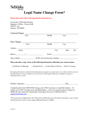 Fillable Online Name Change Form Fax Email Print - pdfFiller