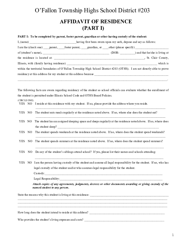 Fillable Online Fillable Online NEW LENOX SCHOOL DISTRICT 122 AFFIDAVIT OF ... Fax Email Print ...