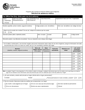 Fillable Online Form 3064-S, Application for Health Care Assistance ...