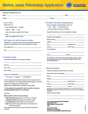 Fillable Online The Lion Foundation Application Form Fax Email Print ...
