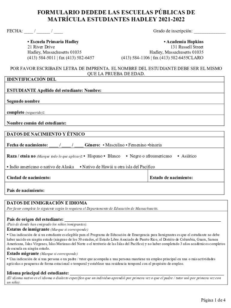 Fillable Online Fillable Online haverhill-ps Escuelas pblicas de ...