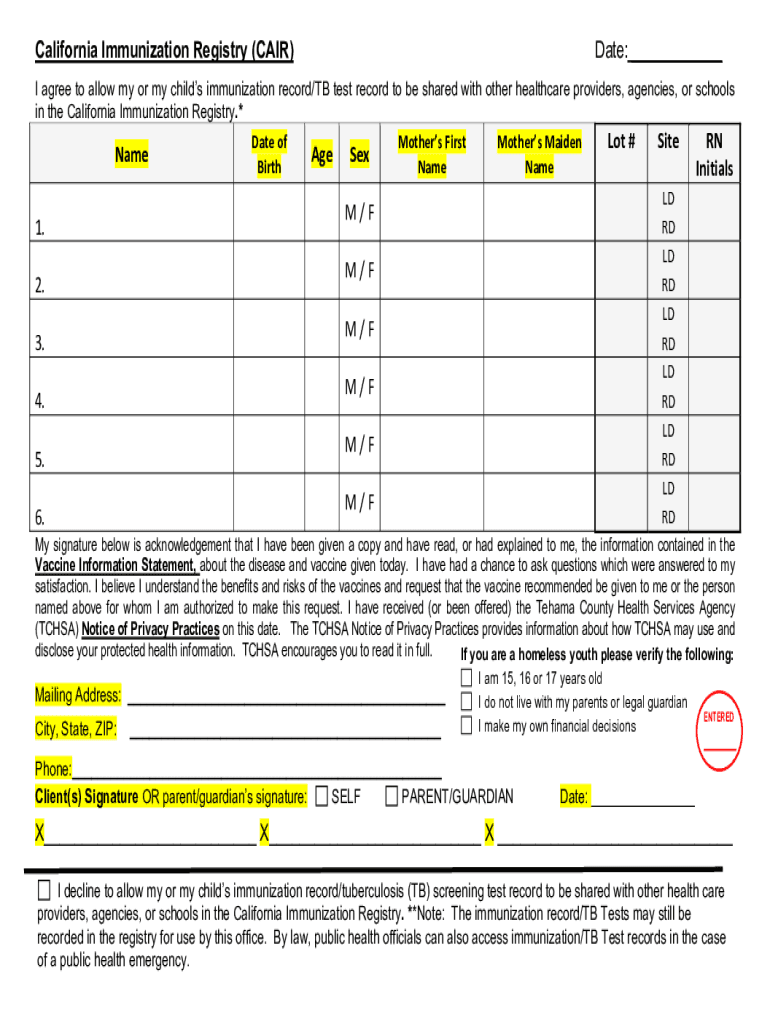 Fillable Online CAIR Individual User Access Agreement Fax Email Print ...