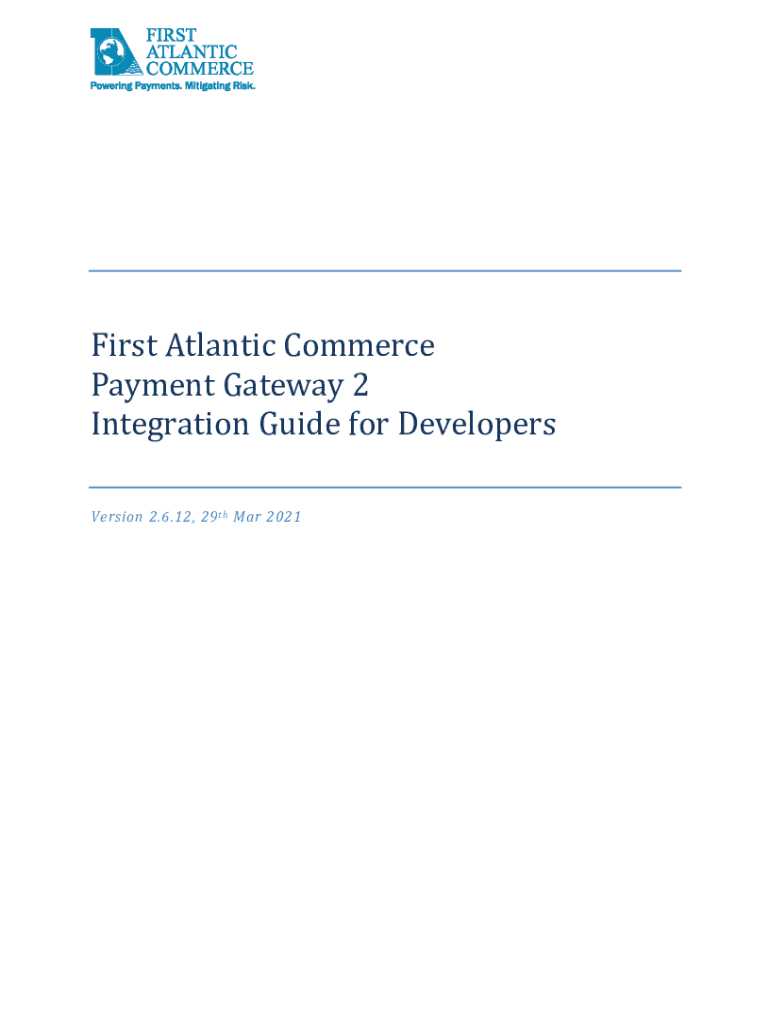 Fillable Online First Atlantic Commerce Payment Gateway 2 Integration ...
