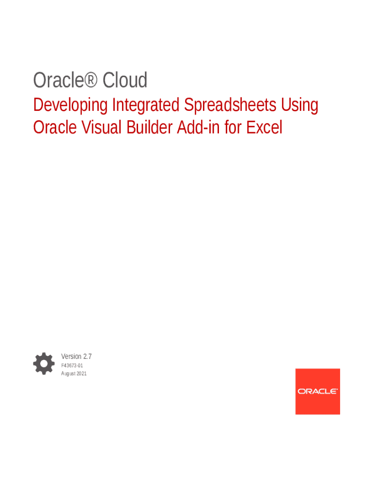 Fillable Online docs.oracle.comvisual-builder-excelindexOracle Cloud ...
