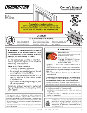 Fillable Online Fillable Online Owners Manual Installation and ...