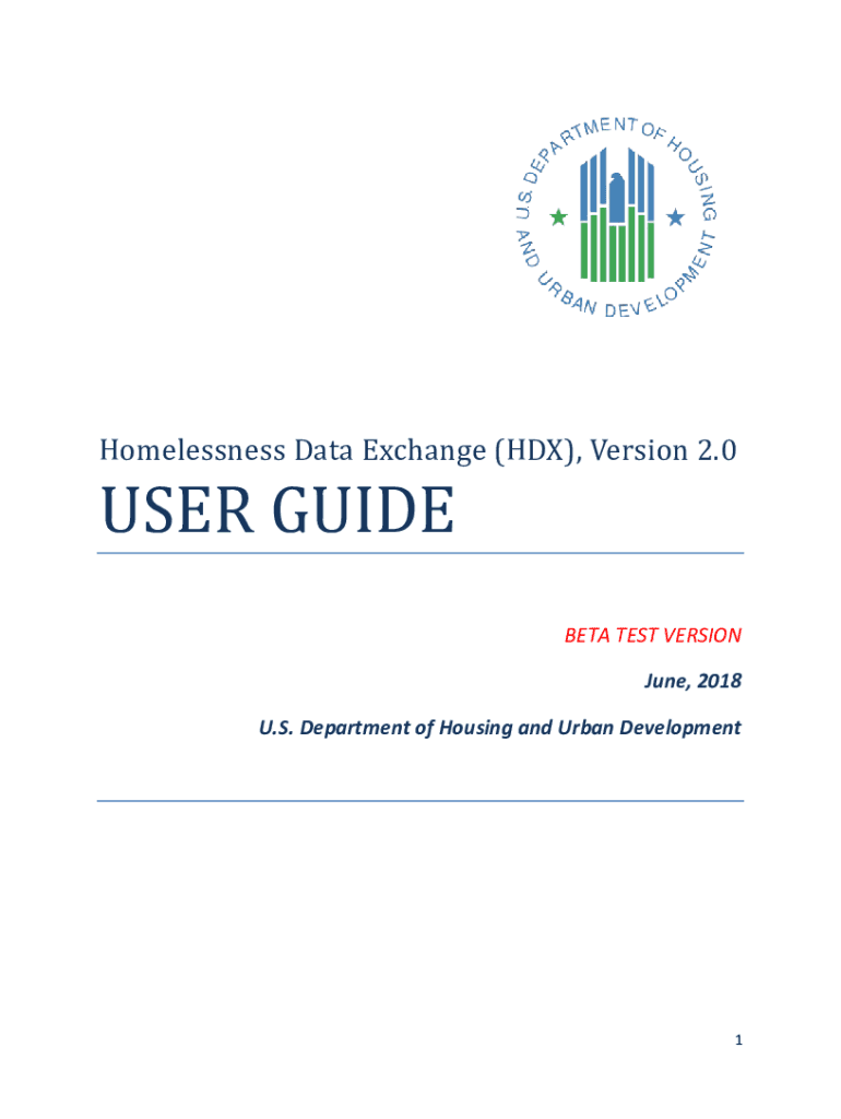 Fillable Online Homelessness Data Exchange (HDX), Version 2.0 User ...