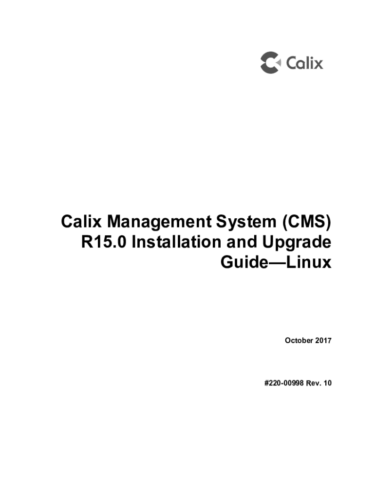 Calix Cms - Fill Online, Printable, Fillable, Blank | pdfFiller