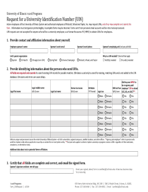 Fillable Online UIN Request Form 2109 Fax Email Print - pdfFiller
