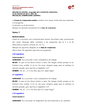 Fillable Online DELE Sample examination papers and audio materials Fax ...