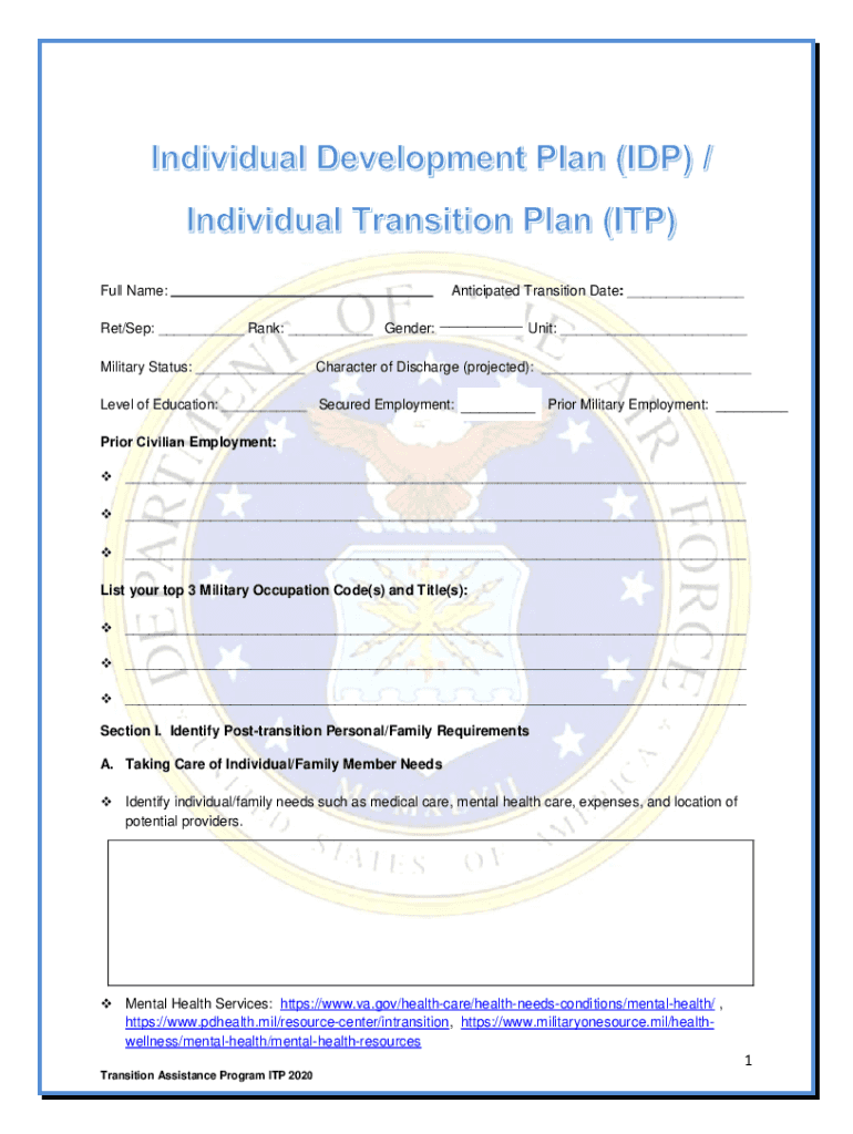 Fillable Online TRANSITION ASSISTANCE INITIAL SELF-ASSESSMENT WORKSHEET ...